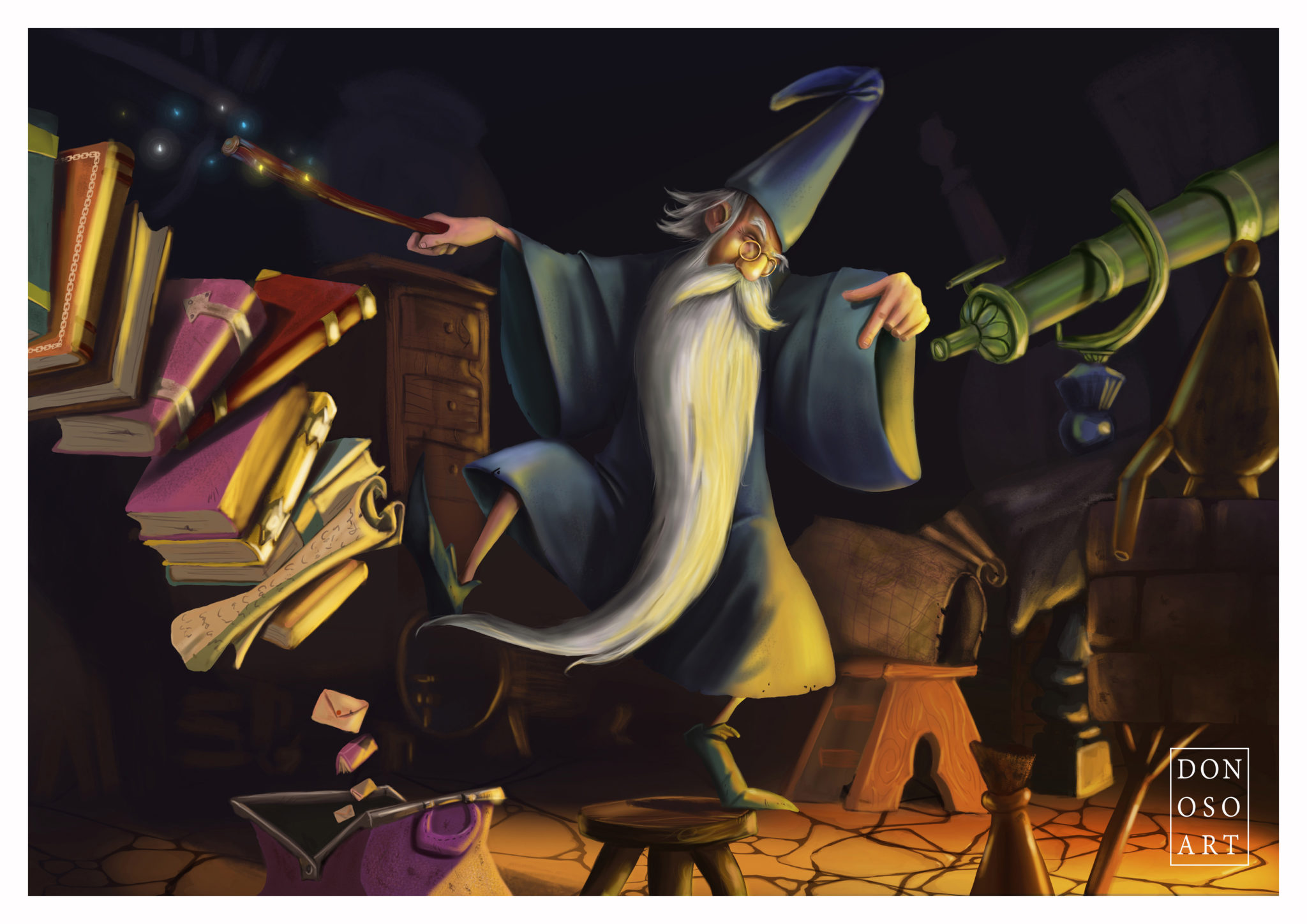 Merlín - Donoso Art Gallery Merlín Disney ilustración tienda