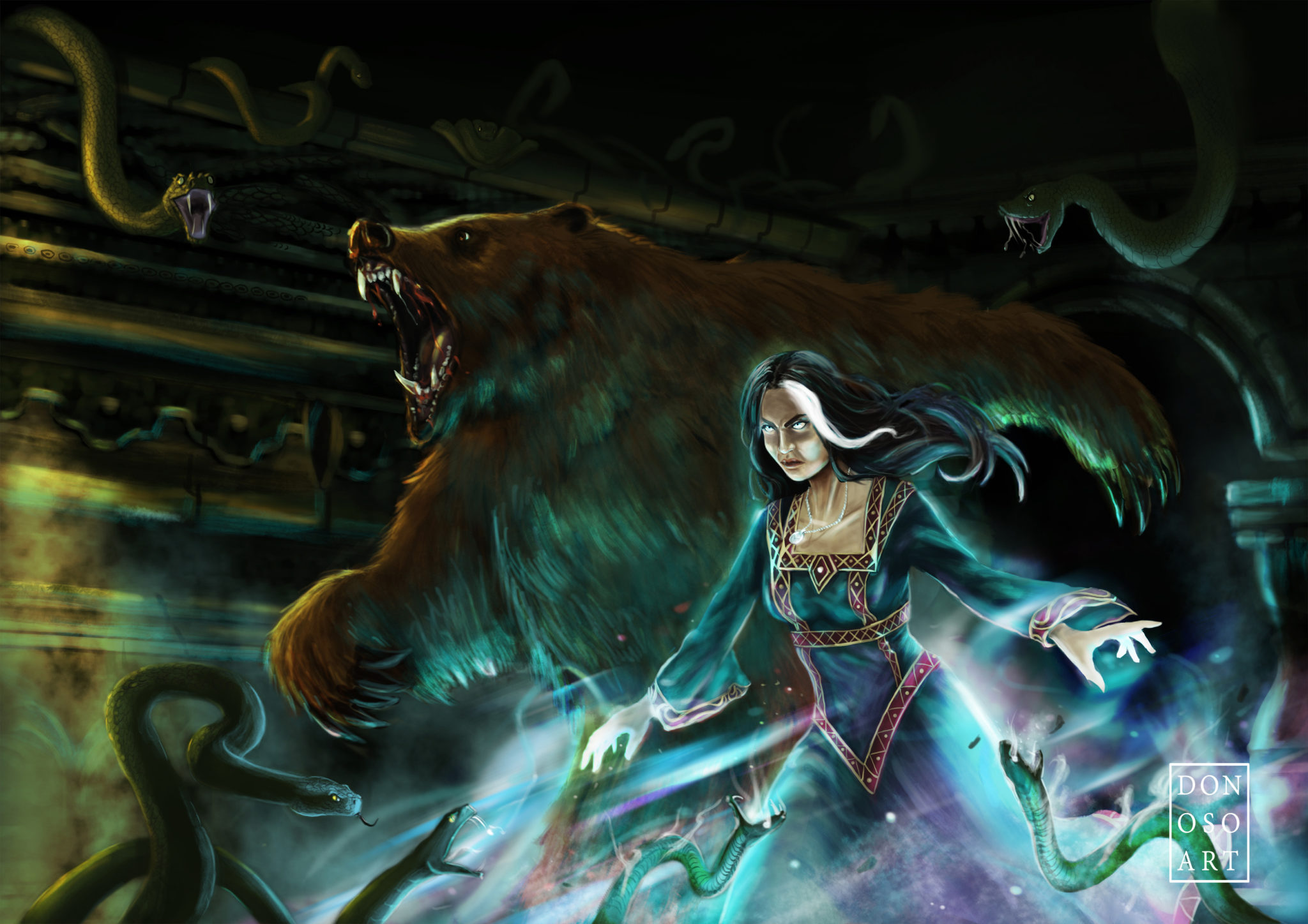 Polgara y Barak en el palacio de Salmissra - Donoso Art Gallery