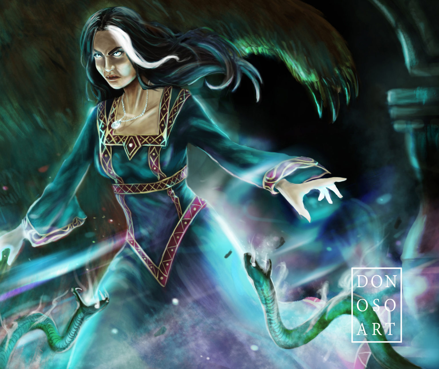 Polgara y Barak en el palacio de Salmissra. - Donoso Art Gallery