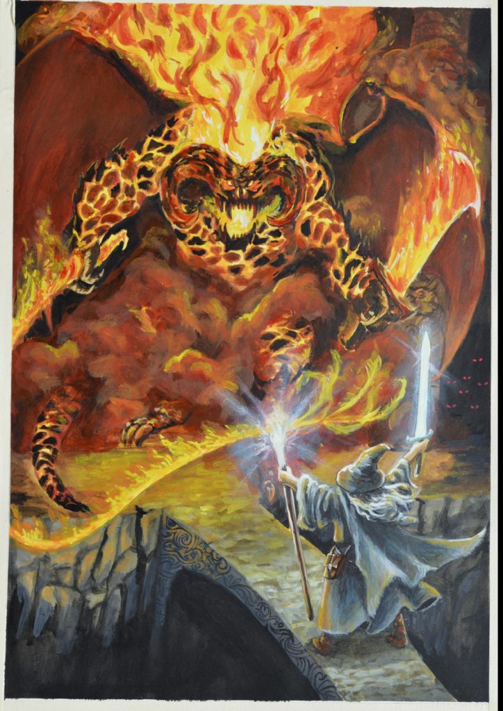 Gandalf y el Balrog (Obra original) - Donoso Art Gallery